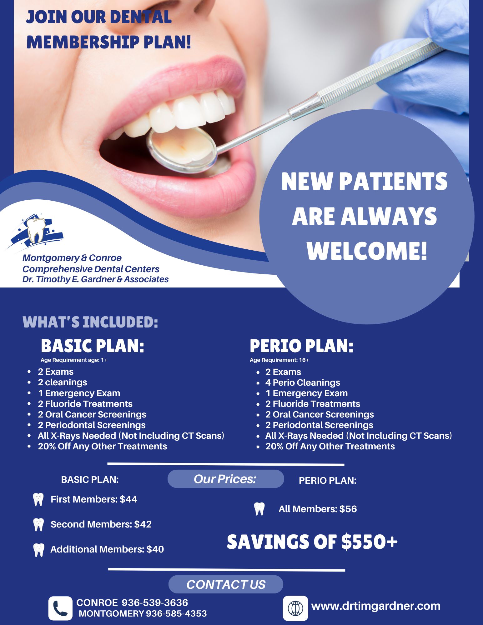 Dental Membership Plans | Dentist Montgomery Texas | Cosmetic Dentistry